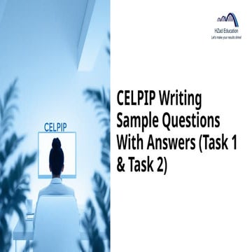 CELPIP Writing Sample Questions With Answers (Task 1 and Task 2) | PPTX