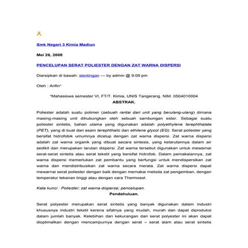 Celup poliester dg zw disperse net | PDF