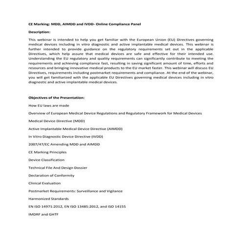 Ce marking mdd, aimdd and ivdd | PDF