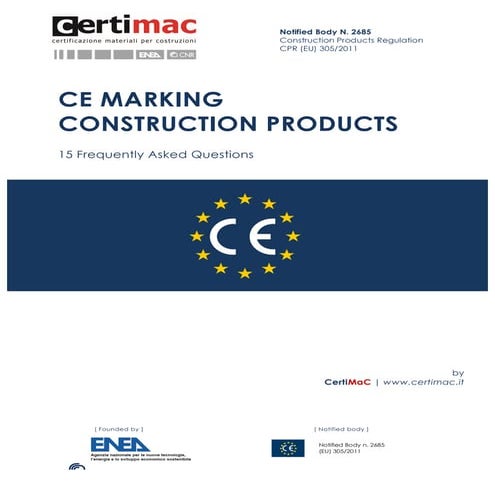 F.A.Q on CE Marking of Construction Products_CertiMaC | PDF
