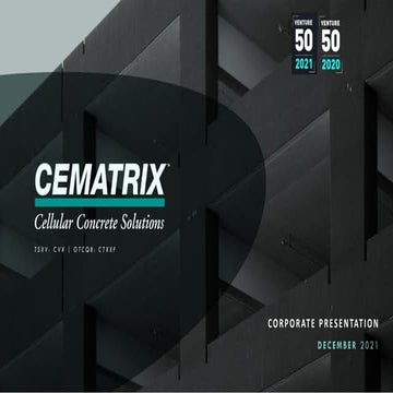 Cematrix December 2021 Company Presentation | PPT