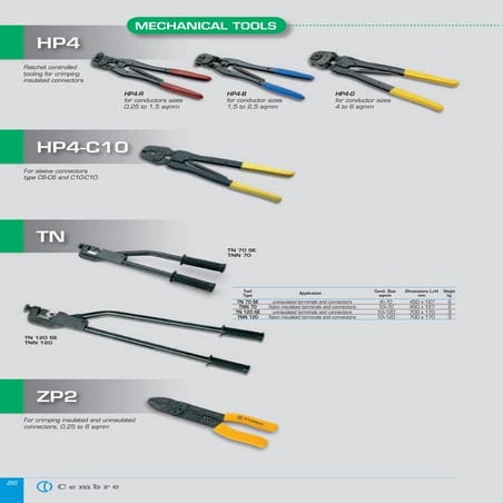 Cembre TN70SE Mechanical Crimping Tools (6-70sqmm) | PDF