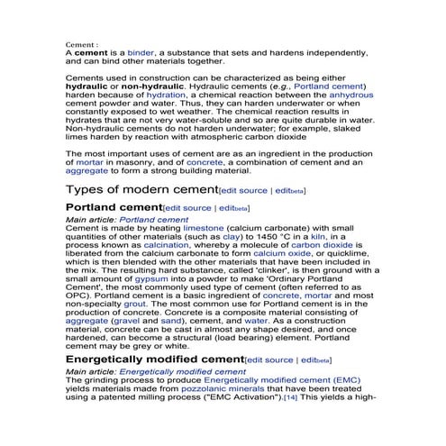 Introduction of cement | PDF
