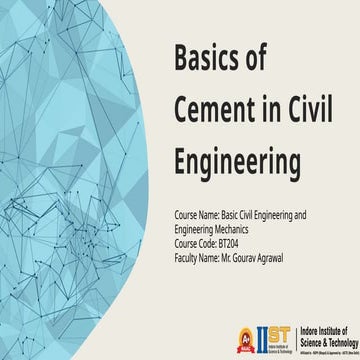 cement presentation for basic civil engineering | PPTX