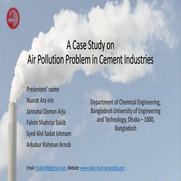 A case study on Air Pollution in Cement Industry | PPTX