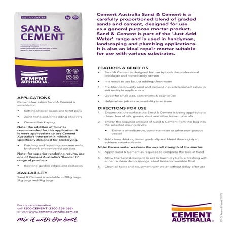Cement Australia - Extra Strength PRO-50 Concrete Mix | PDF