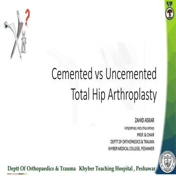 Cemented vs uncemented total hip arthroplasty | PDF
