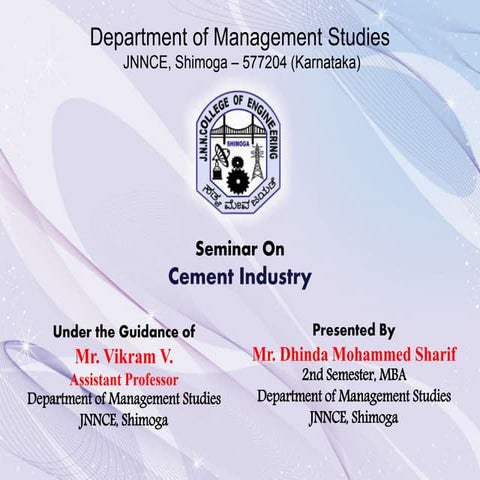 Cement Industry | PPT