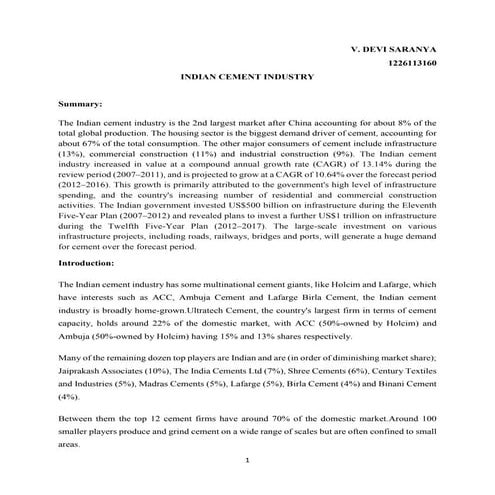 India Cement Industry Trends | PDF