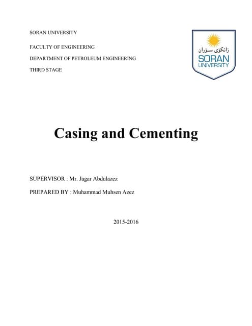 Presentation 7 casing & cementing | PDF | Geology | Science