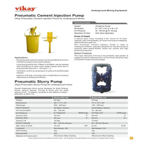Cement Injection Pump and Pneumatifc Slurry Pump | PDF