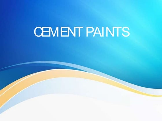 Cement paints | PPT