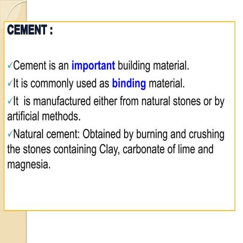 Cement ppt | PPTX
