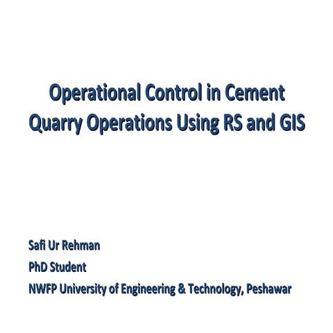 Cement Quarry Operations Operations 97 2003 Format | PPT