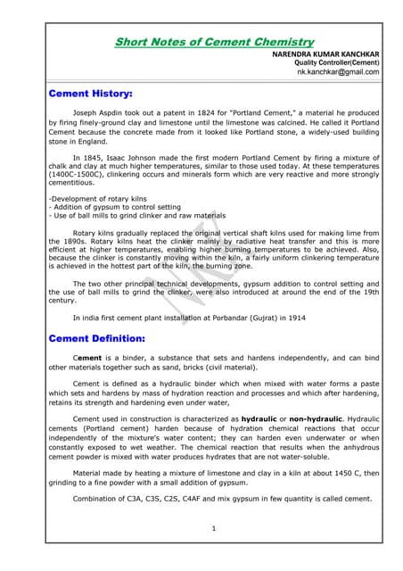 Cement manufacturing process | PPTX