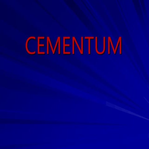 TOOTH ROOT CEMENTUM- A HISTOLOGICAL STUDY | PPT