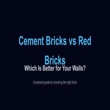 Cement Bricks vs Red Bricks: Which is Better for Your Construction ...