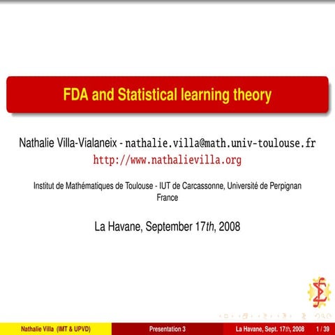 FDA and Statistical learning theory | PDF