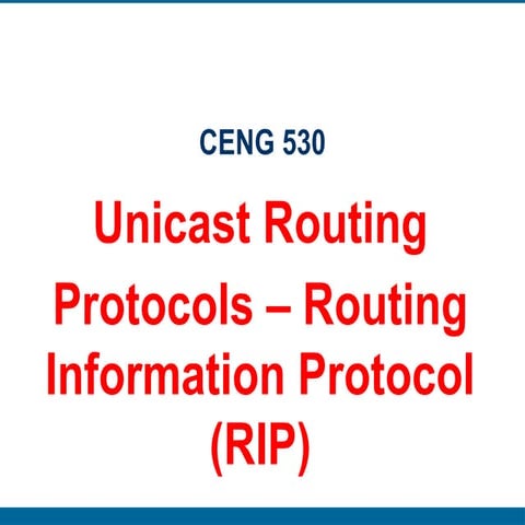 Unicast Routing Protocols: Distance Vector Routing and RIP Explained | PPTX