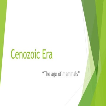 The Cenozoic Era.2013ppt...................................... | PPT