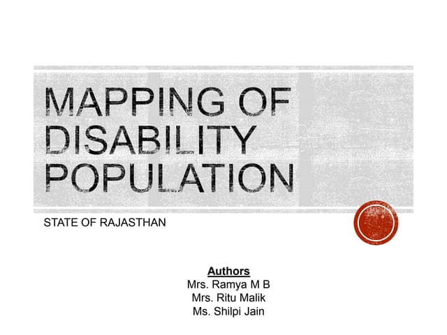 Mapping Disability Population Ppt