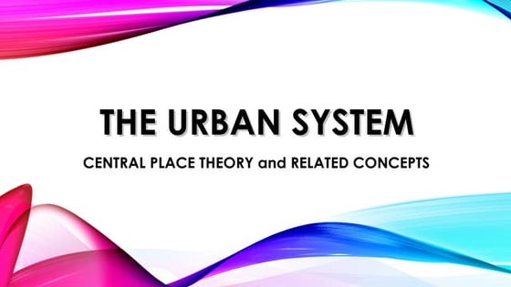 Central place theory of august losch | PPT