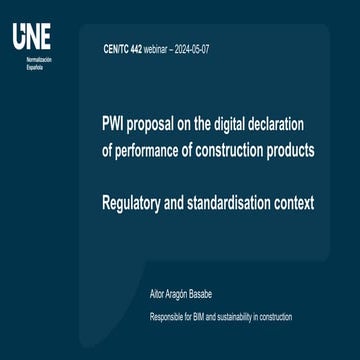 CENTC 442 - PWI for a digital DoP of construction products - Aitor ...