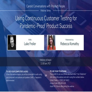 Candid Conversations With Product People: Using Continuous Customer ...