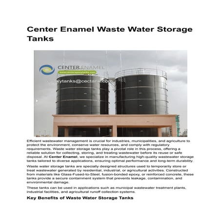 The Essential Role of Leachate Tanks in Waste Management Systems.docx
