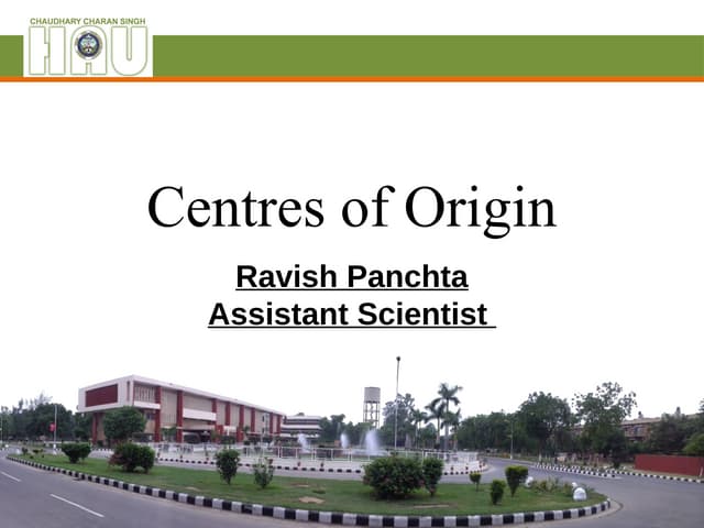 1. Concept of Centres of Origin, their importance with reference to ...