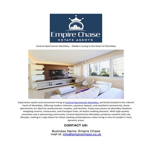 Central Apartments Wembley – Modern Living in the Heart of Wembley | PDF