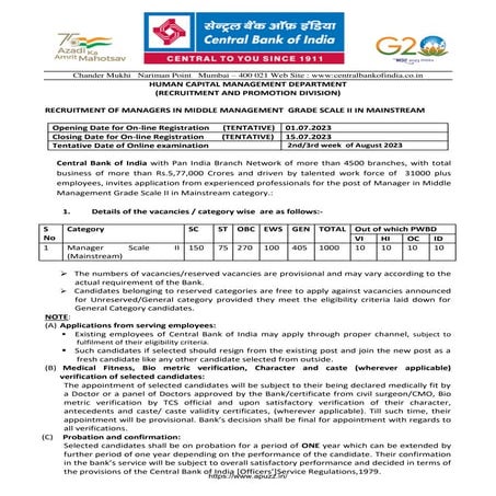 Central Bank of India Recruitment 2023 Released For 1000 Vacancies.pdf