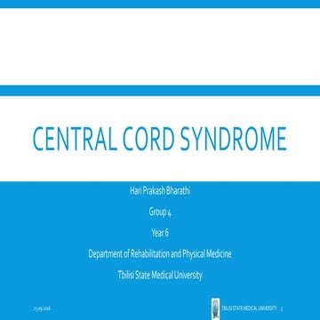 Central cord syndrome | PPTX