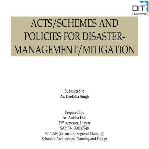 Central Disaster Management and Mitigation Schemes .pptx
