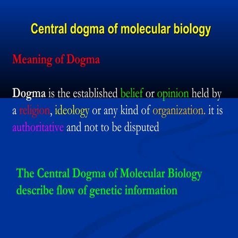 Central dogma of life | PPT