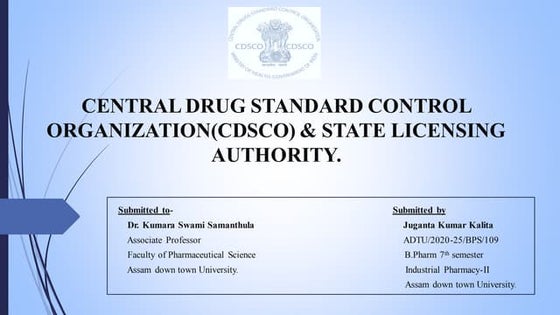 Central drug standard control organisation | PPTX