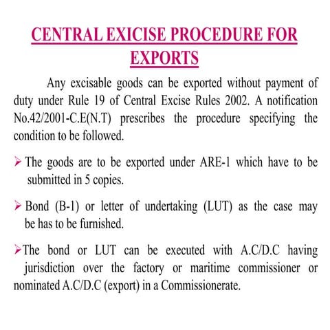 Central Excise procedure for CHENNAI exports session 5 (2).ppt