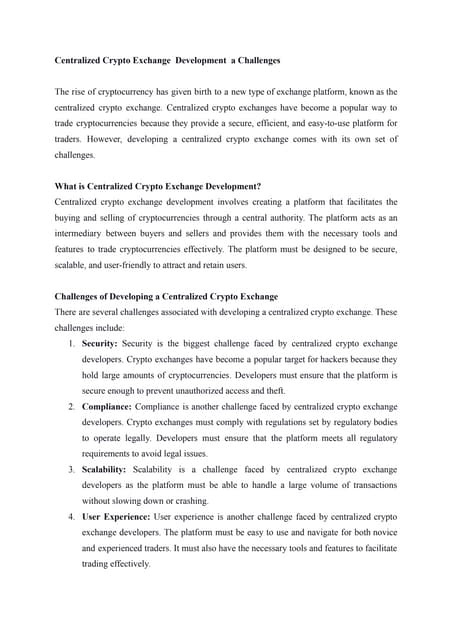 Expert Cryptocurrency Exchange Development | PPT