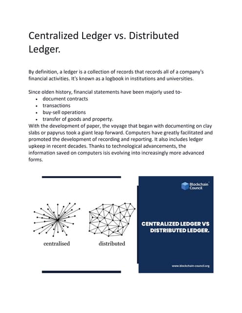 DISTRIBUTED LEDGER TECHNOLOGIES | PDF