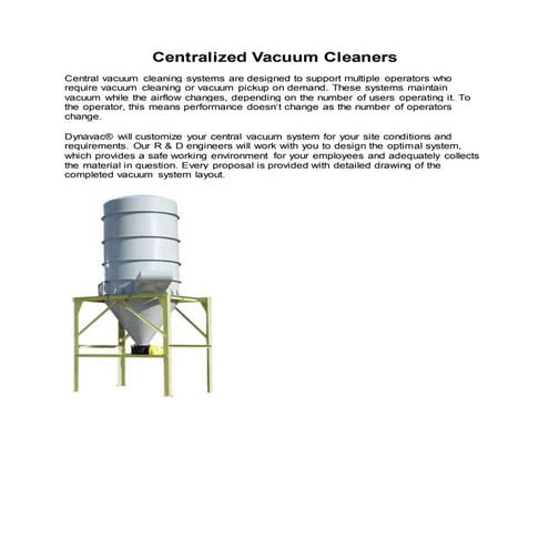 Centralized vacuum cleaners | DOCX