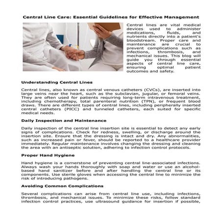 Central Line Care: Essential Guidelines for Effective Management.docx