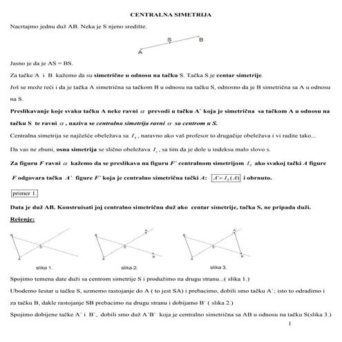 Centralna simetrija | PDF