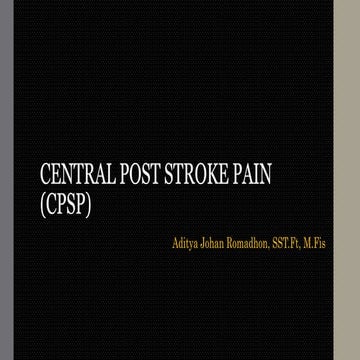 Central post stroke pain (cpsp) | PPTX