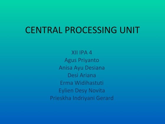 Central processing unit | PPT Central processing unit | PPT