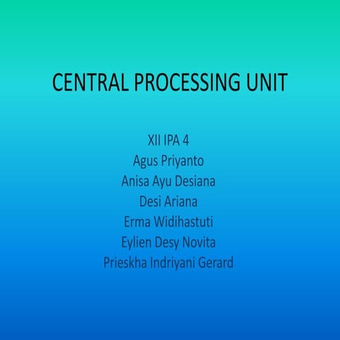 Central processing unit | PPTX