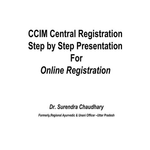 Online Central registration | PPTX