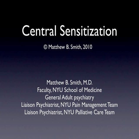Central Sensitization In Chronic Pain | KEY