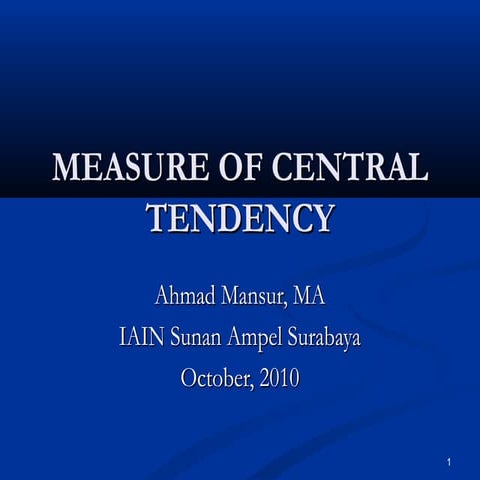 Central tendency | PPT