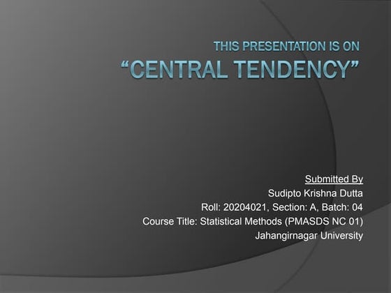 Measures of central tendency ppt | PPT