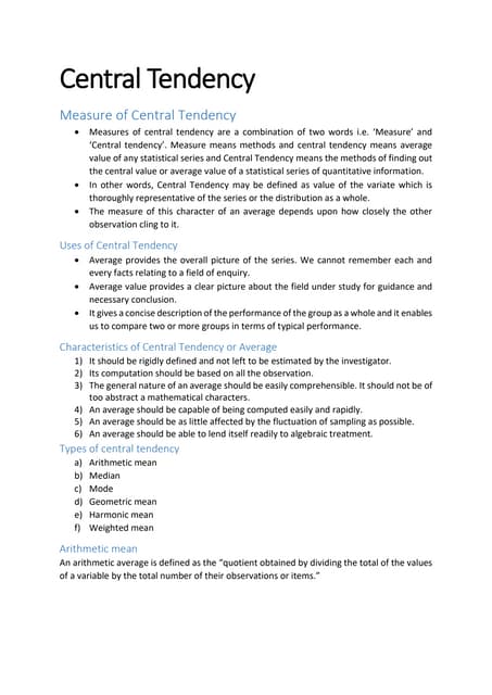 Measures of Central tendency | PPTX